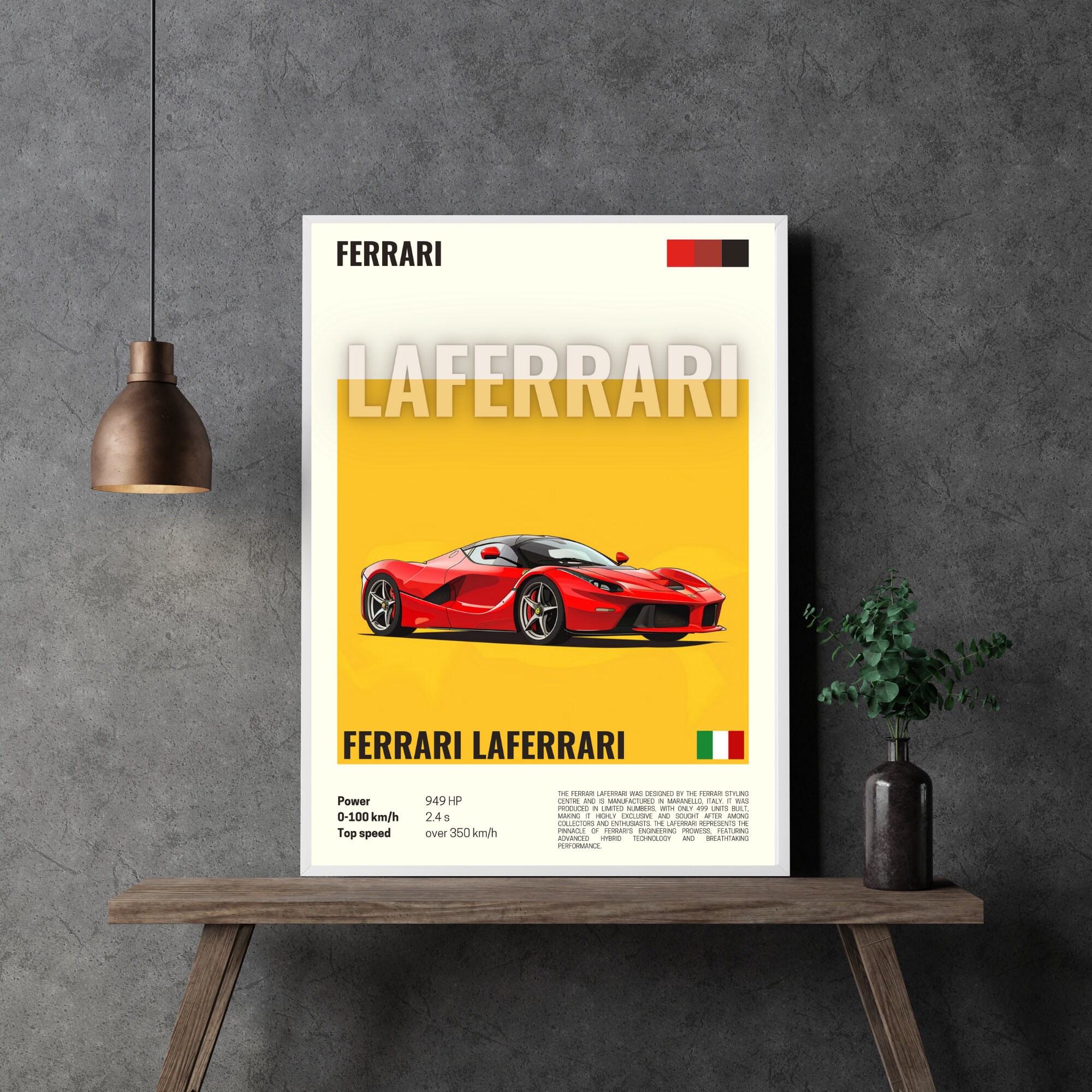 Ferrari Laferrari Poster Gift for Car Guy, Car Poster Wall Art Digital ...