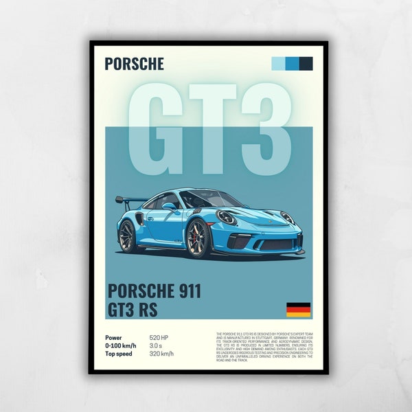 Porsche 911 Gt3 Rs Poster - Etsy