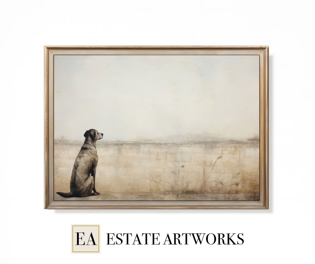 Contemplative Canine - Solitary Dog Digital Art Print - Etsy