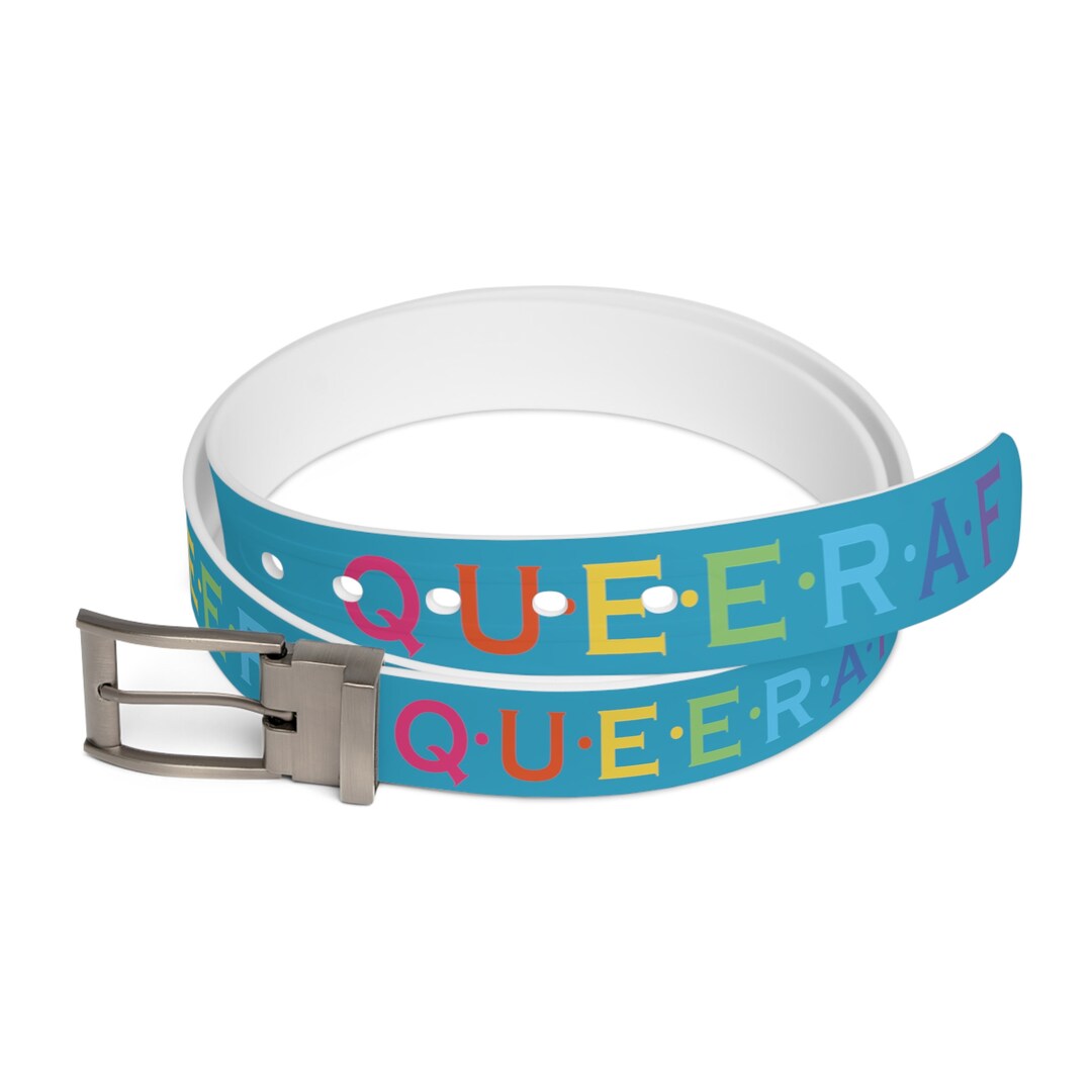 Belt Pride LGBTQ Queer AF Turquoise Belt Gay Lesbian Bi Trans Ace Pan ...