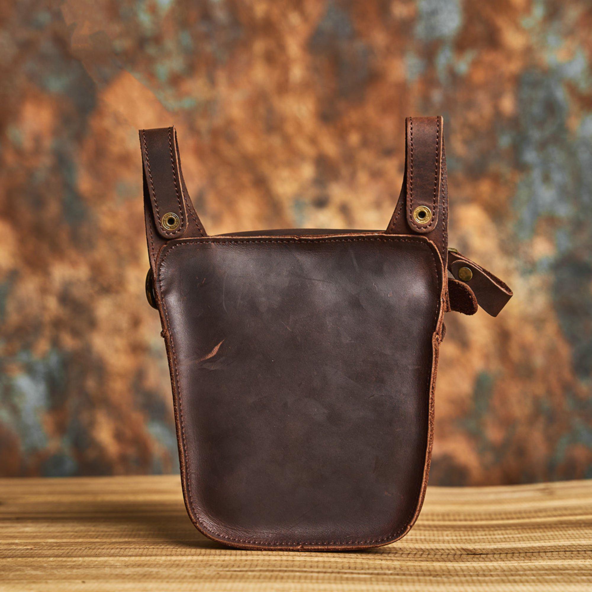 Leather Waist Bag Men Leg Pouch Men Purse Thigh Bag Belt Bag Travel Bag ...