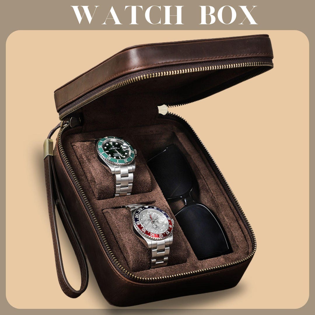 Leather Watch Box Travel Watch Straps Box, Wrist Watches & Smart ...
