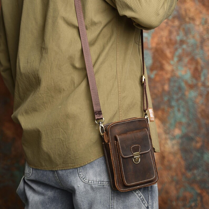 Leather Waist Bag Men Leg Pouch Belt Bag Men Purse Thigh Bag Outdoor ...