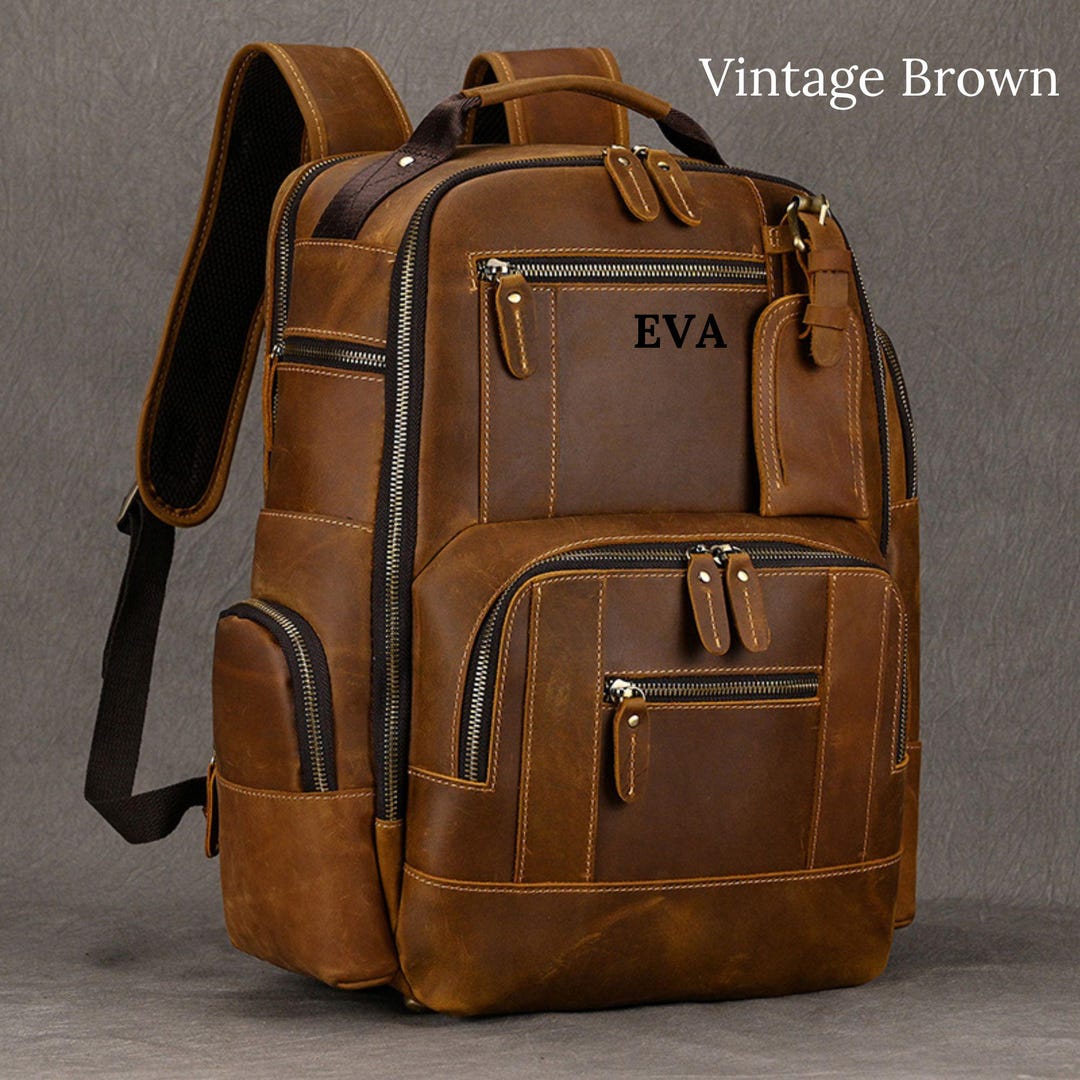 Personalized Leather Backpack, Rucksack, Travel Backpack, Daypack ...