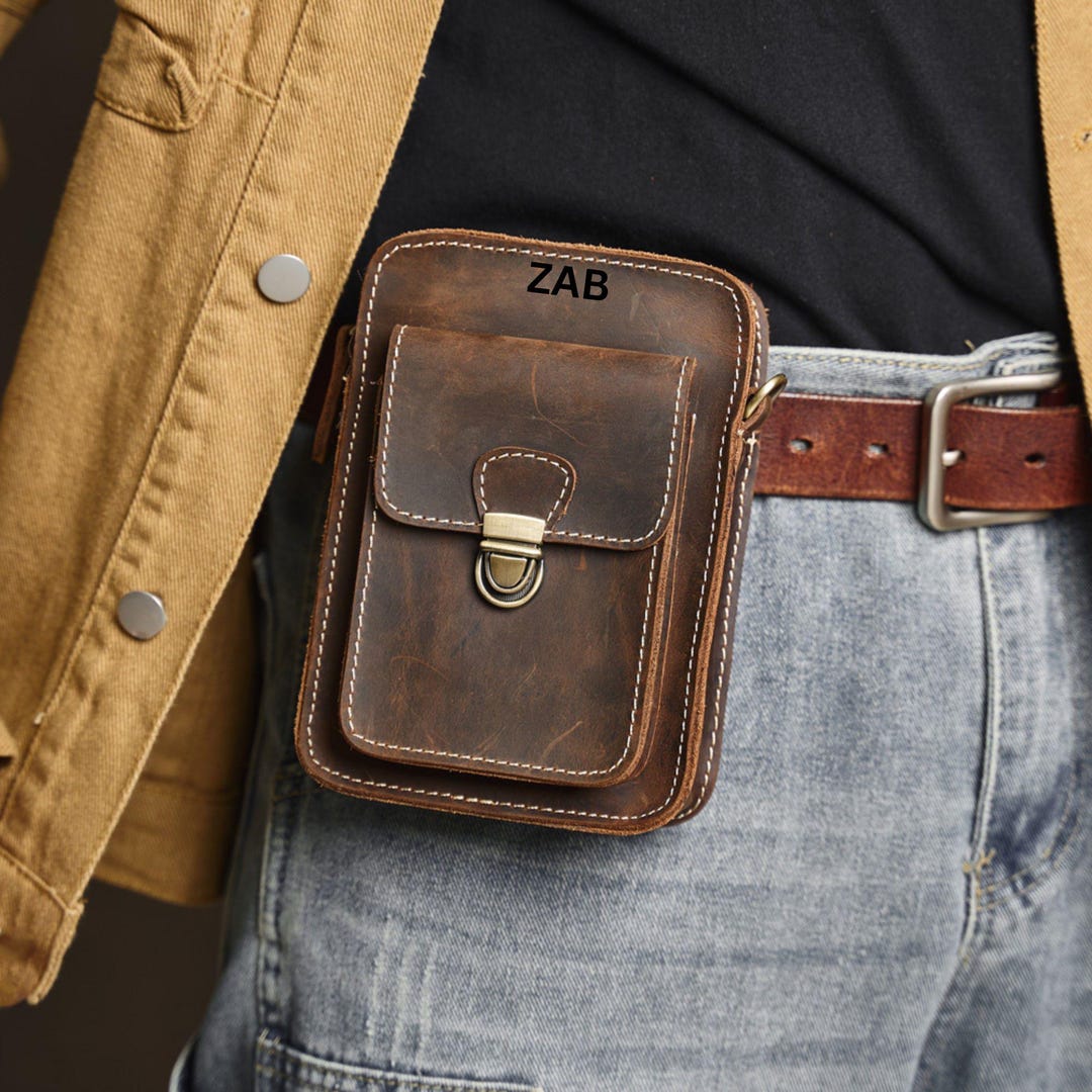 Leather Waist Bag Men Leg Pouch Belt Bag Men Purse Thigh Bag Outdoor ...