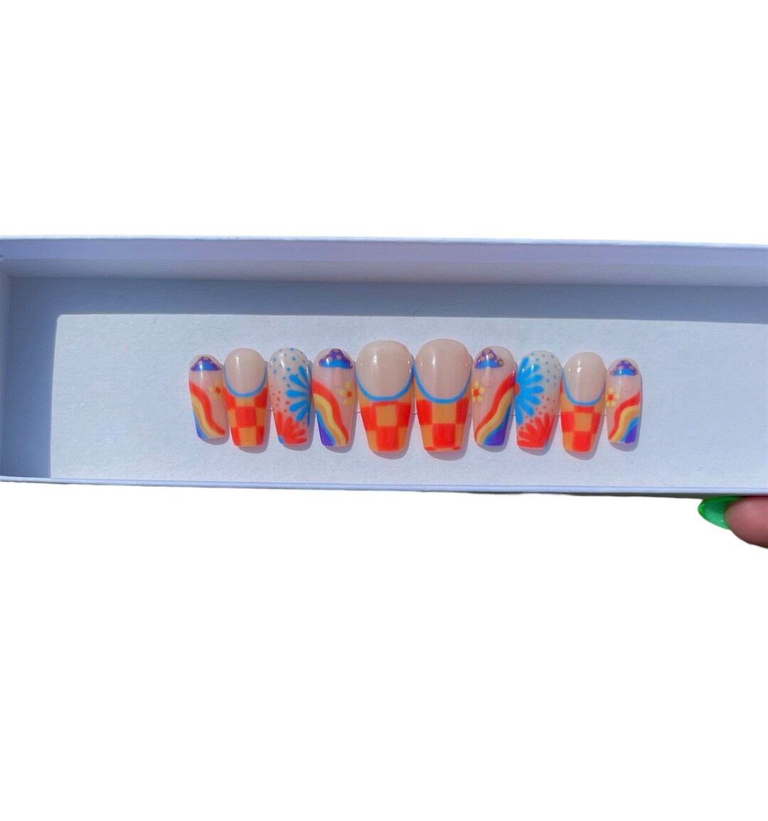Trippy Mushroom Press on Nails - Etsy
