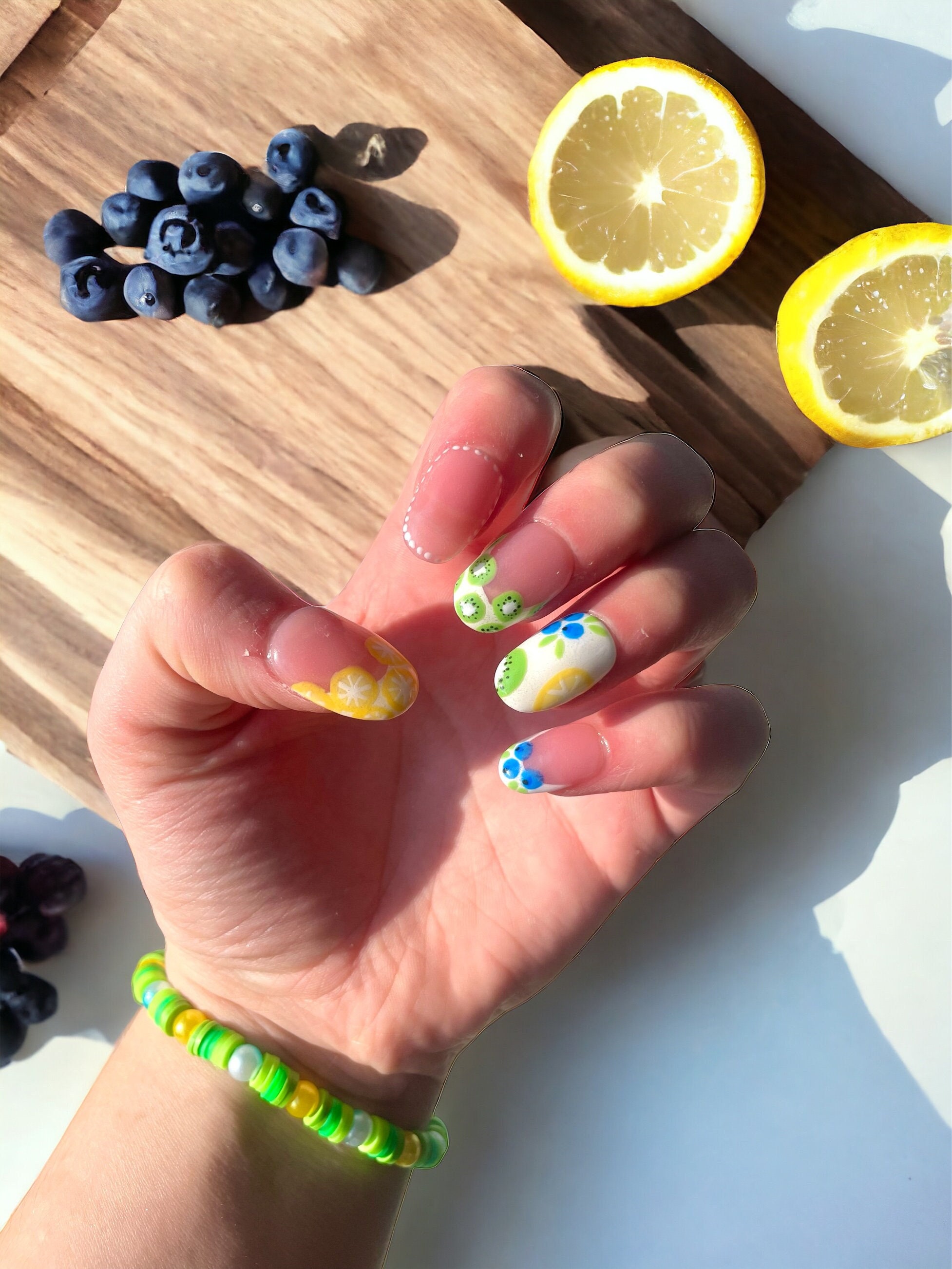 Blueberry Kiwi Lemonade Press on Nails - Etsy