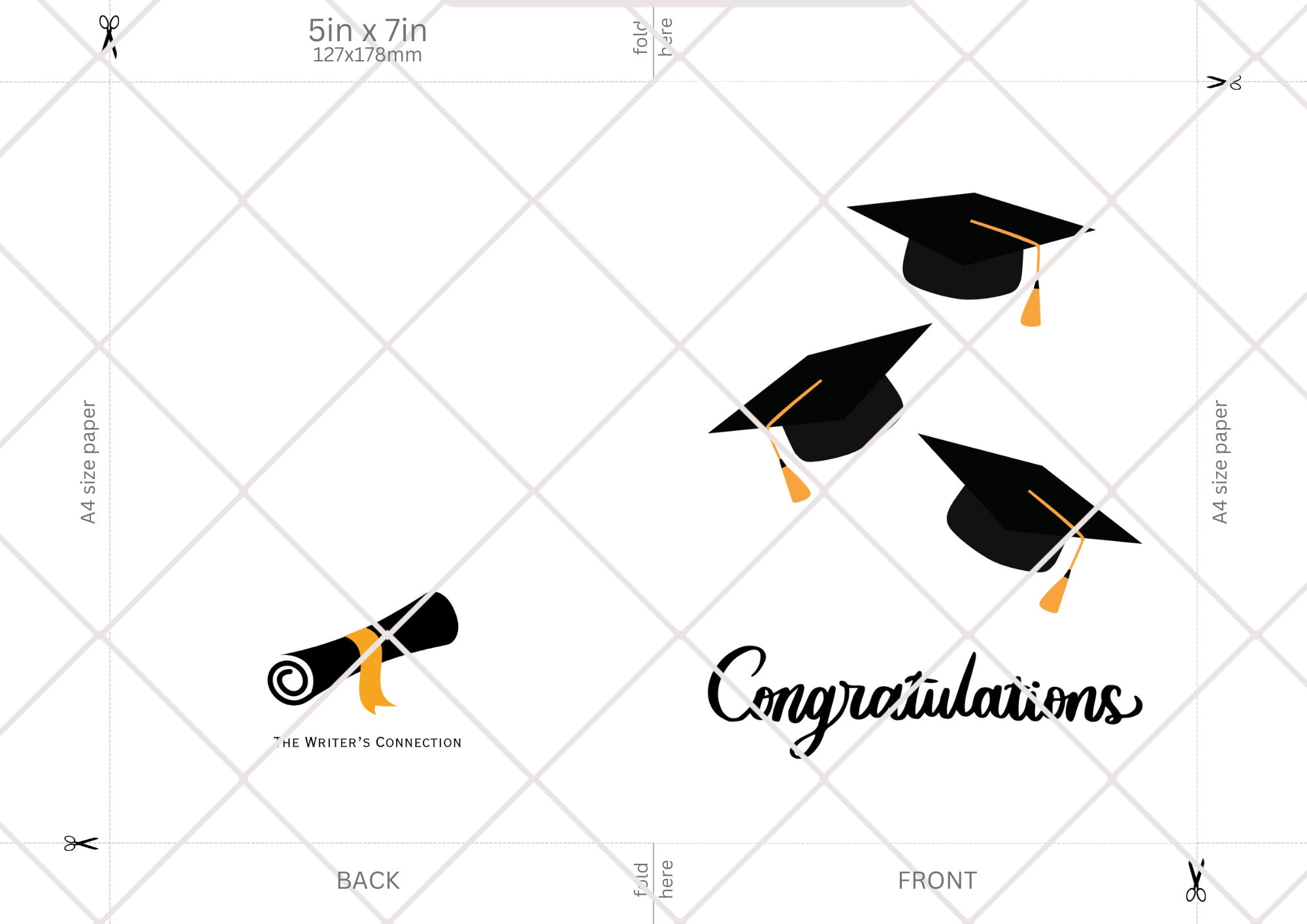 Congratulations on Graduation, Blank Inside, 5" X 7" Printable Greeting ...