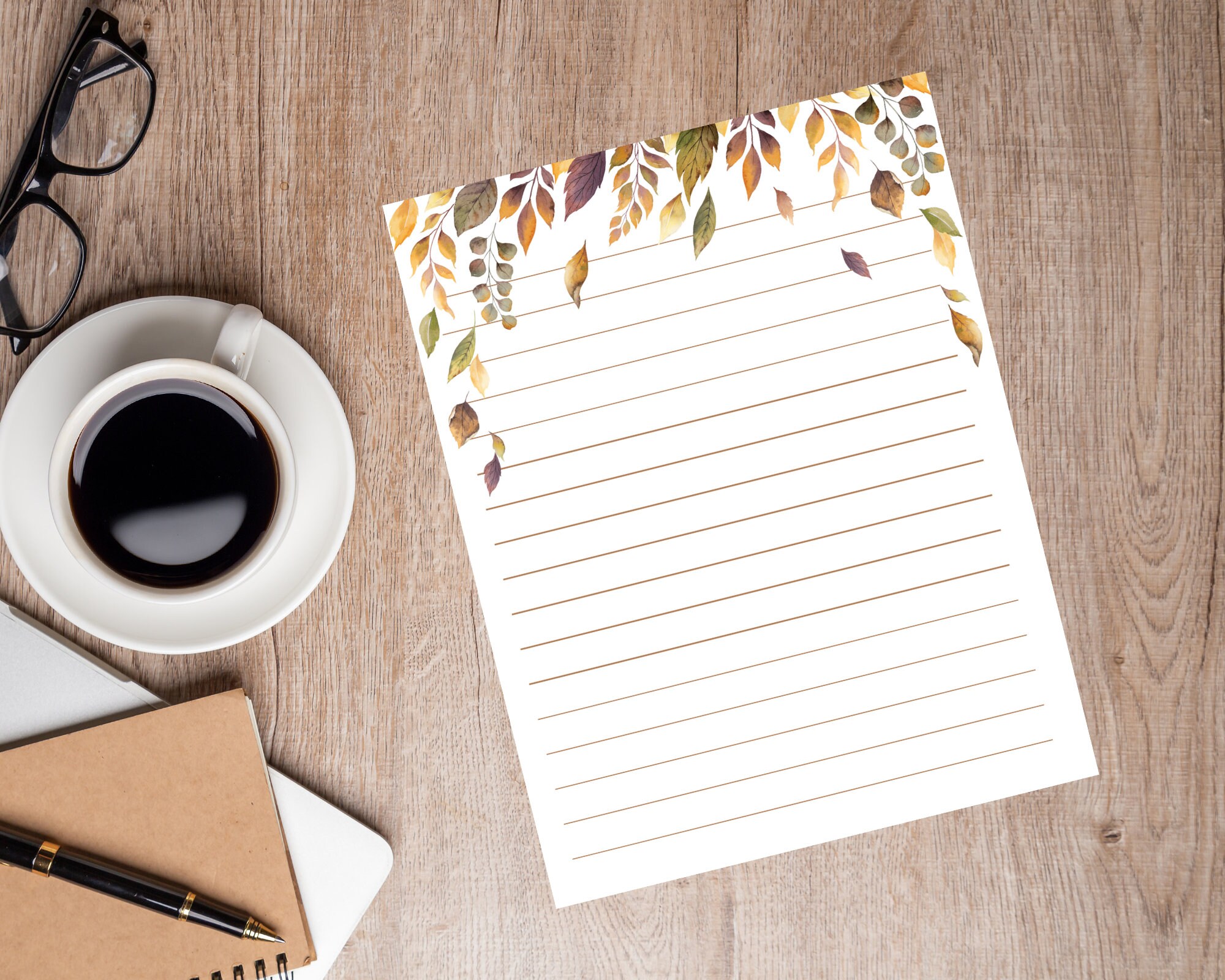 Autumn Floral Stationery Set, US Letter Size, 8.5 X 11, With Slimline ...