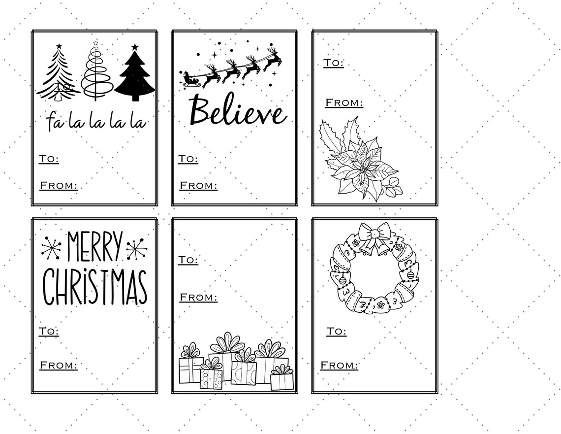 Printable Christmas Gift Tags, PDF / PNG Digital Design Files, Instant ...