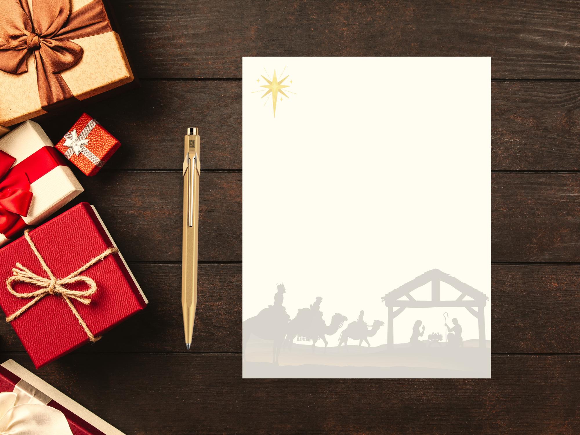 The Nativity, Printable Christmas Stationery, Digital Download Design ...