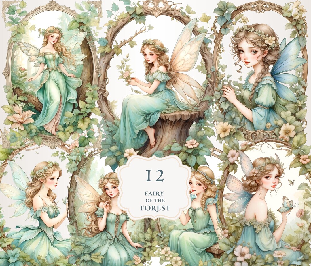 Mystic Fairy of the Forest Clipart | Enchanted Forest | Fairytale ...