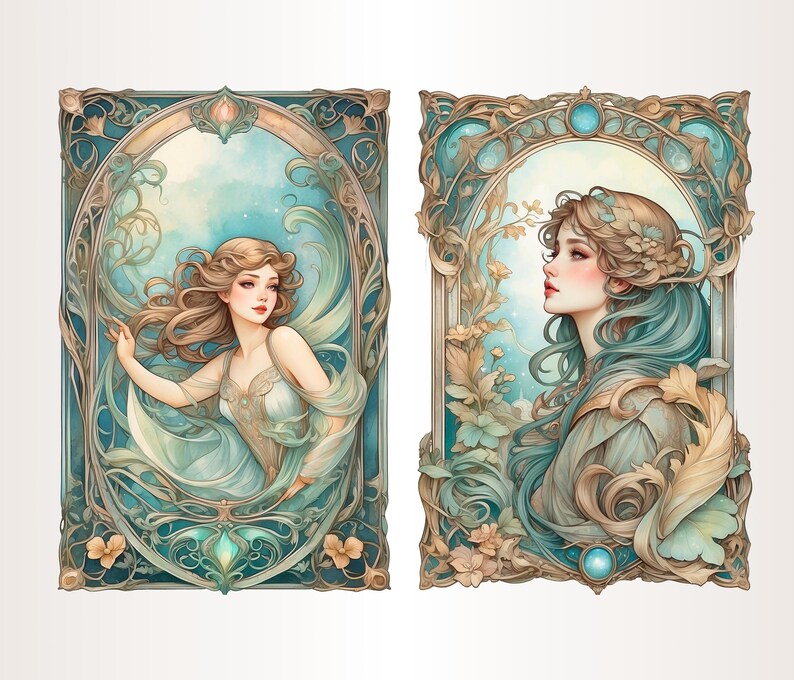 Mystic Fairy Clipart Collection | Art Nouveau | Ethereal | Fantasy ...