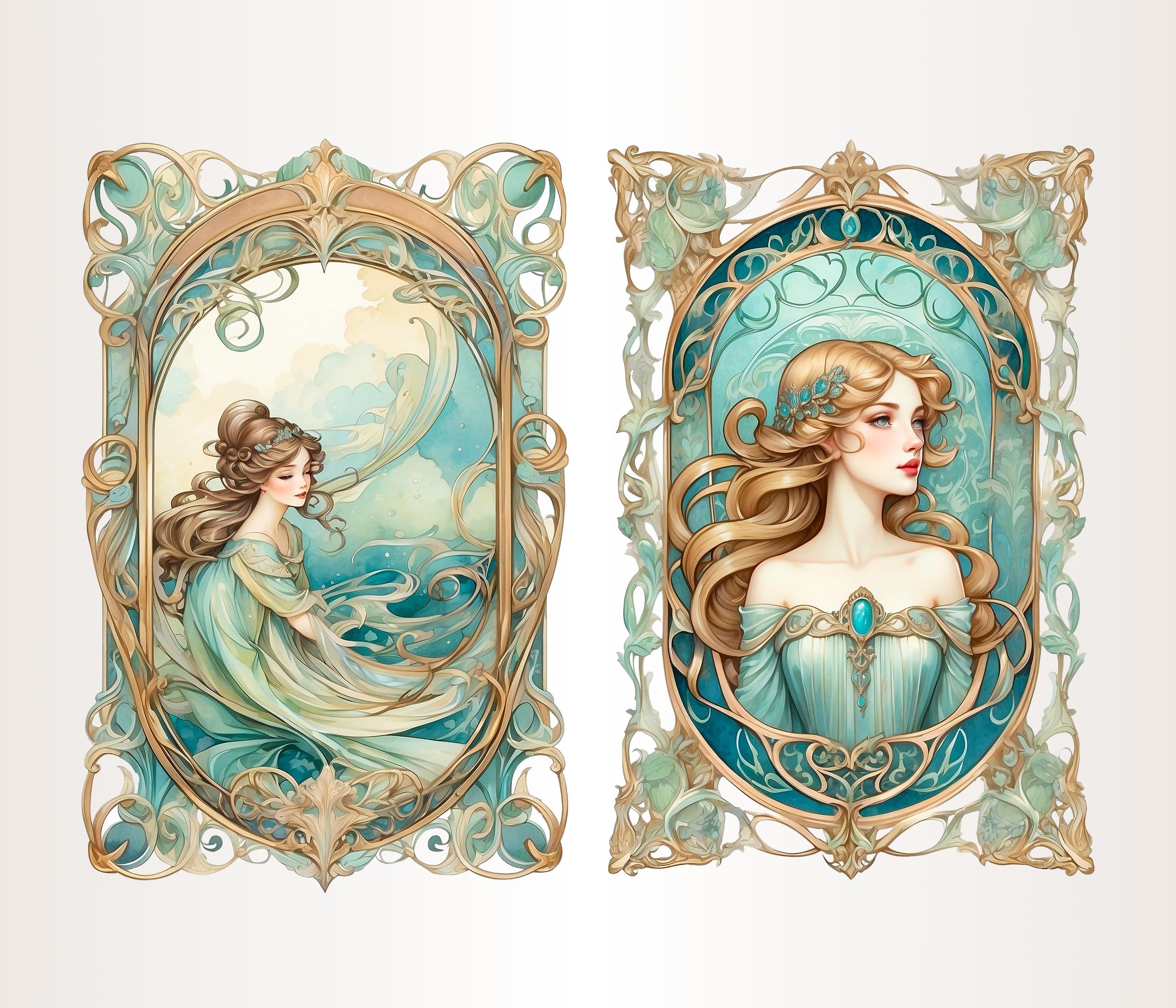 Mystic Fairy Clipart Collection | Art Nouveau | Ethereal | Fantasy ...