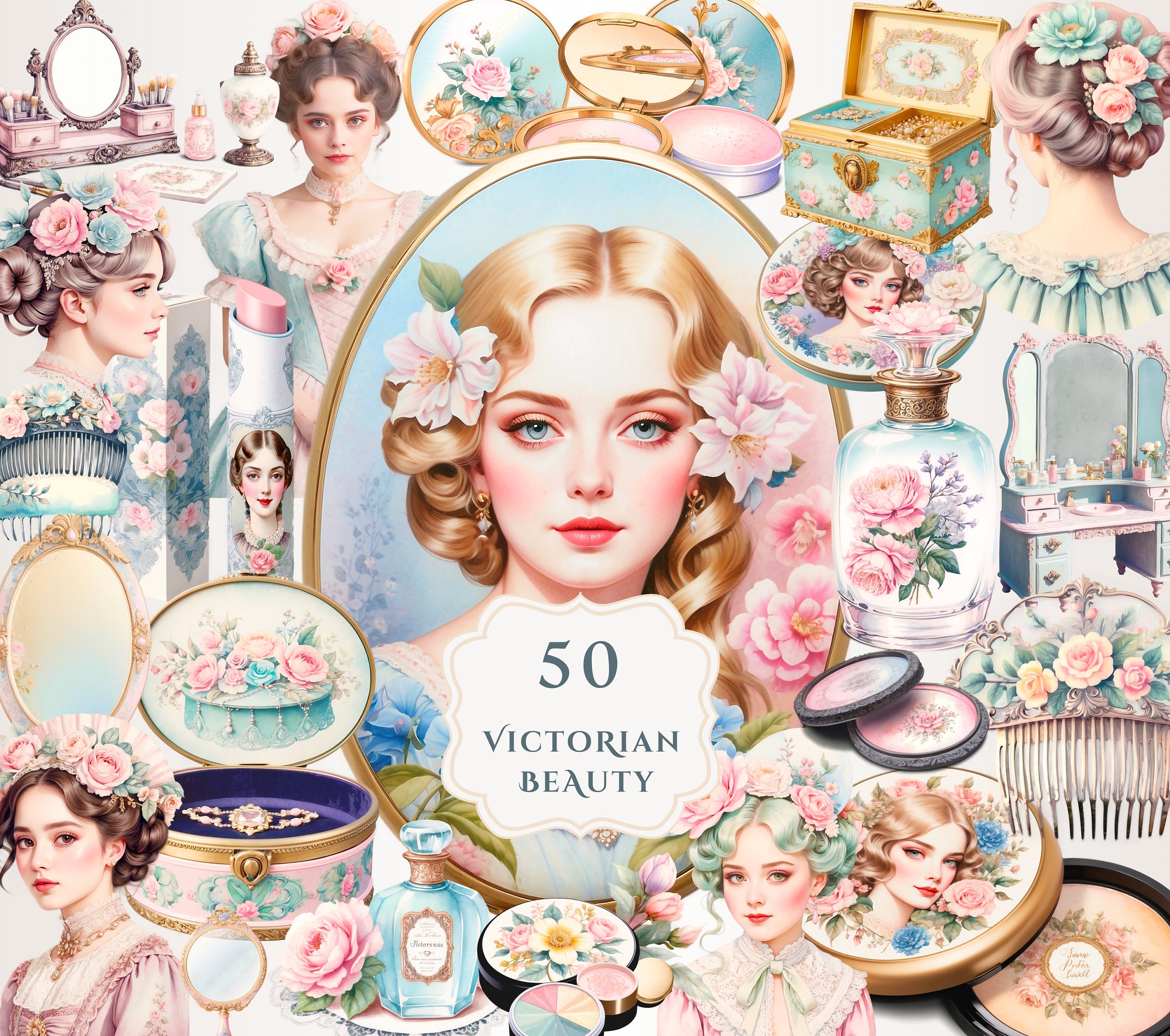 Victorian Era Clipart Bundle | Victorian Lady Clipart | Vintage ...