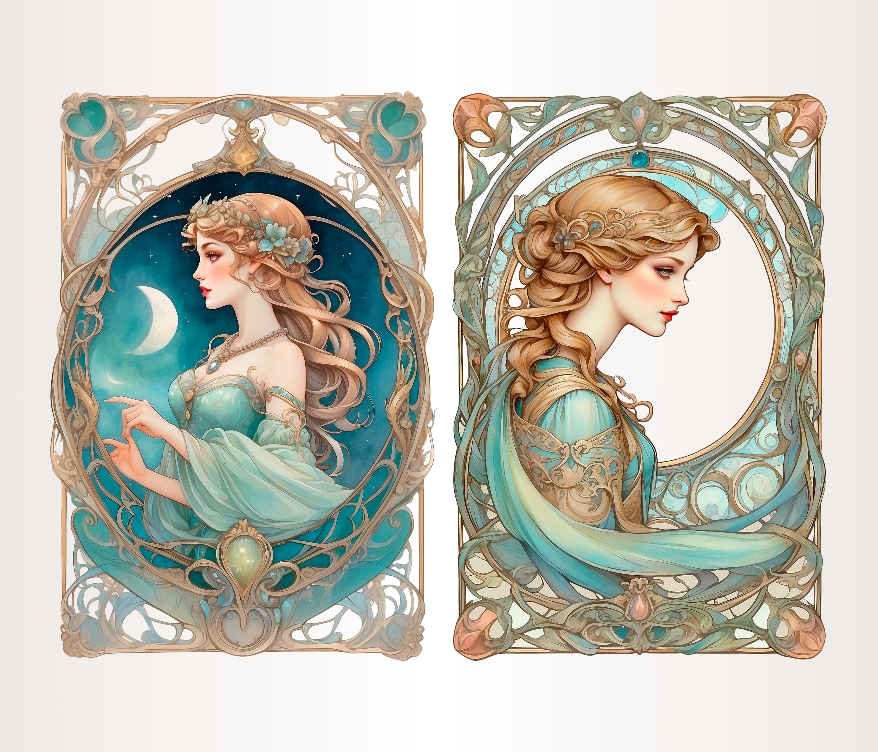Mystic Fairy Clipart Collection | Art Nouveau | Ethereal | Fantasy ...