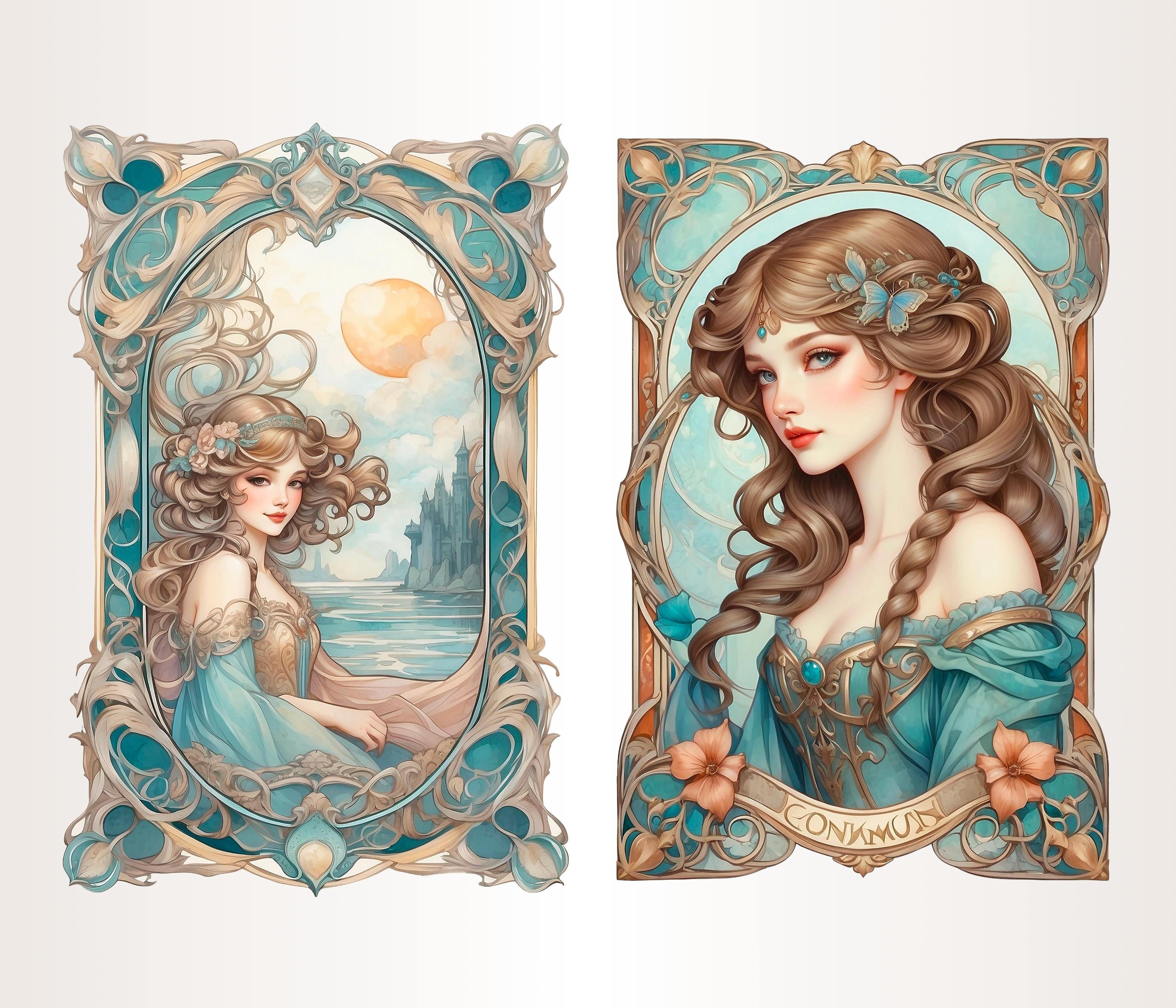 Mystic Fairy Clipart Collection | Art Nouveau | Ethereal | Fantasy ...