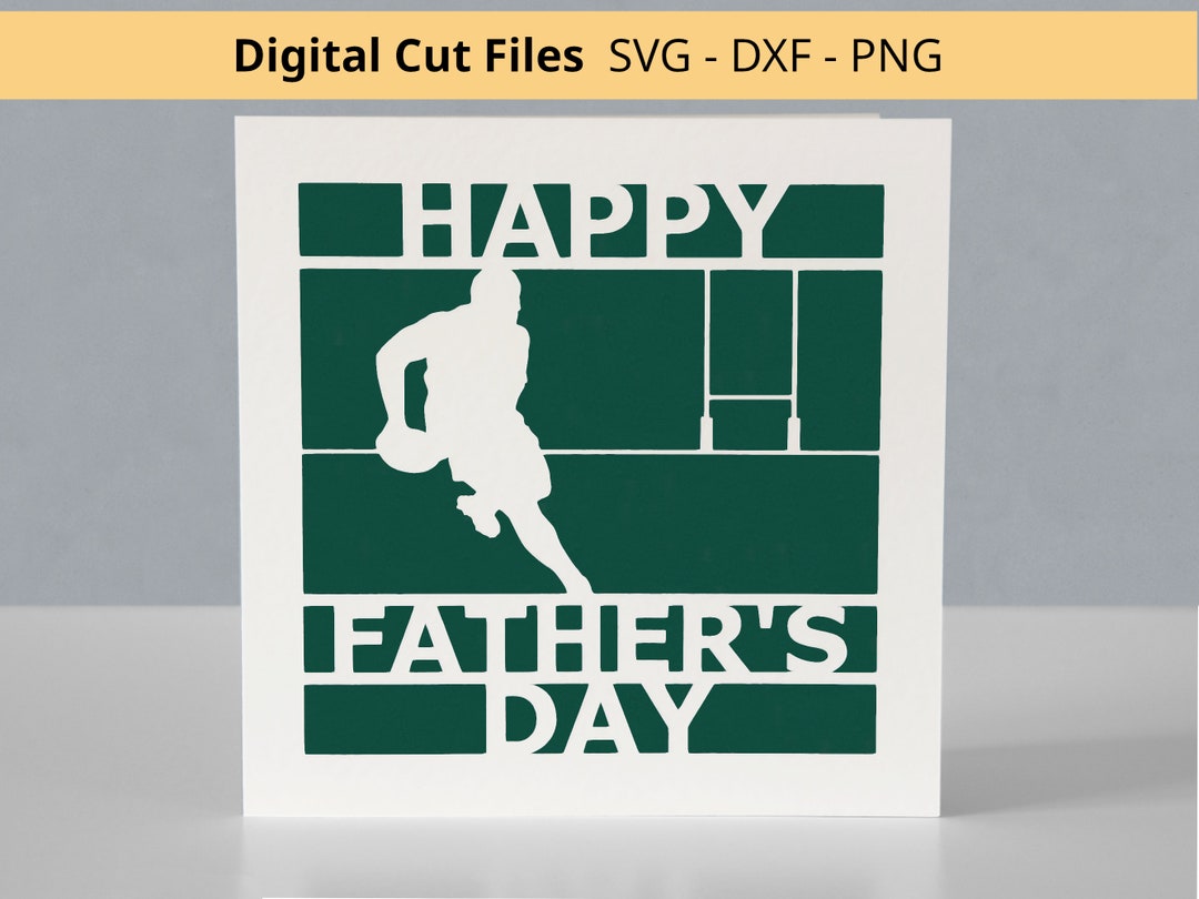 Rugby Father's Day Card Digital Cut Files - SVG DXF PNG - Instant ...