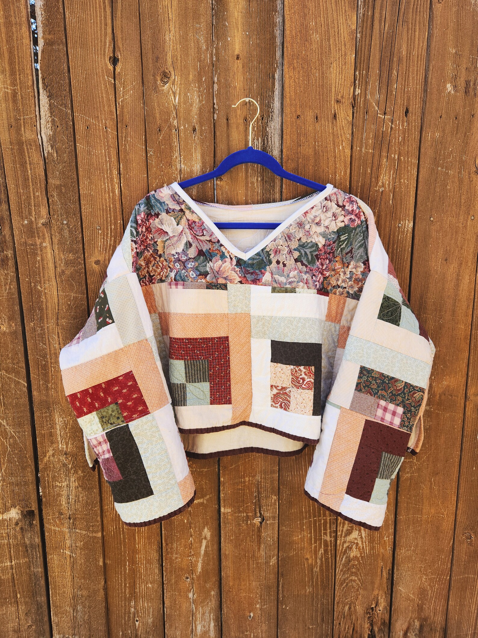 Upcycled Quilt Pullover, Quilted Jacket, Quilted Crewneck, Quilt ...