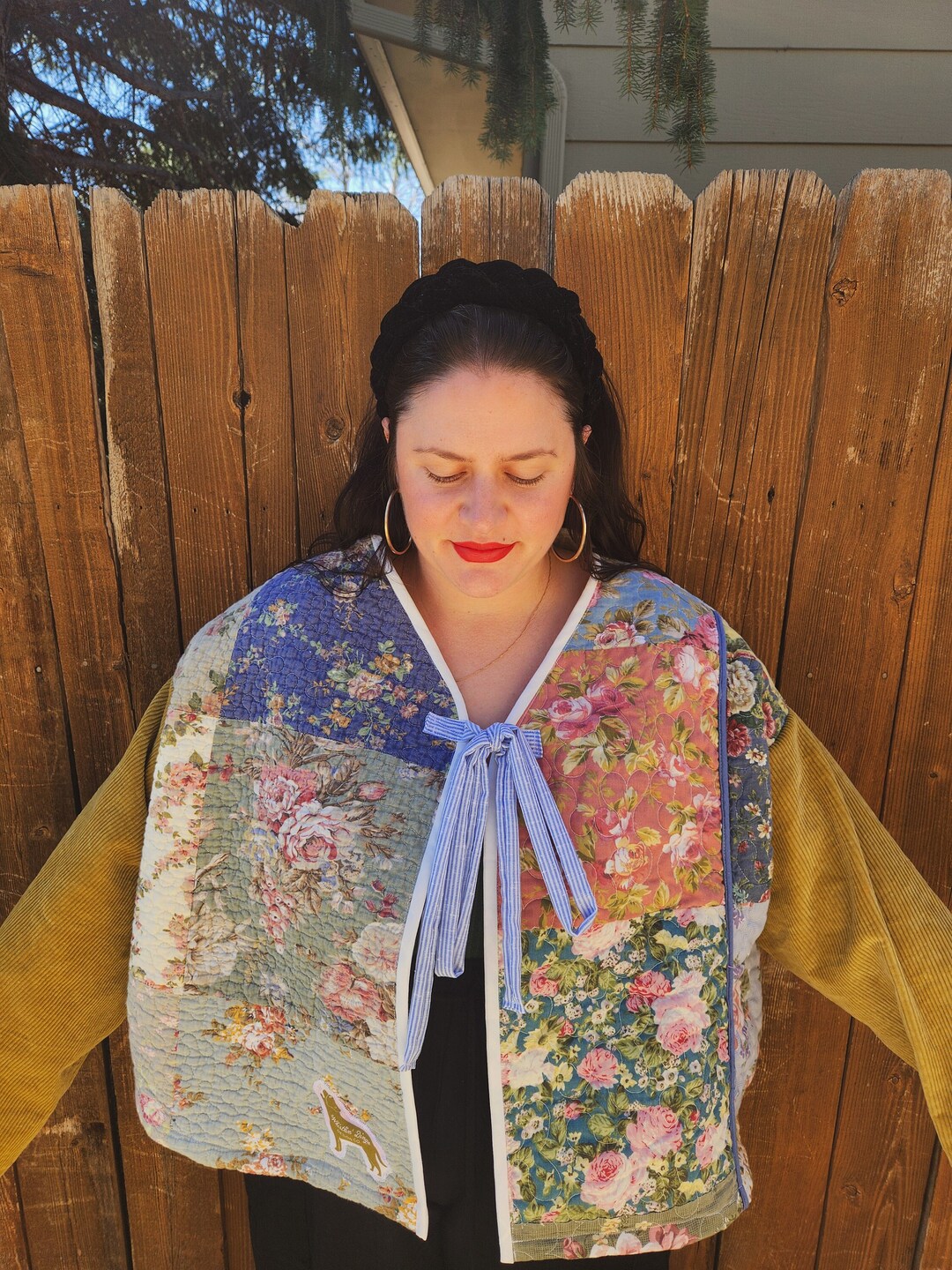 Upcycled Quilt Jacket, Floral Quilt Coat, Upcycled Shacket, Spring ...