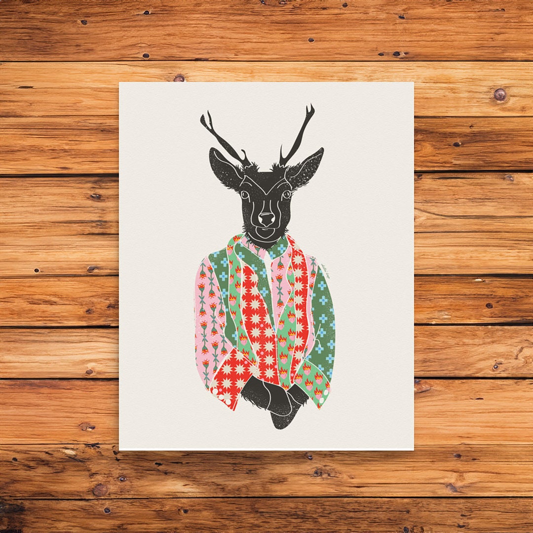 Deer Sir Art Print, Art Print, Illustration Art, Wall Art, Home Decor ...