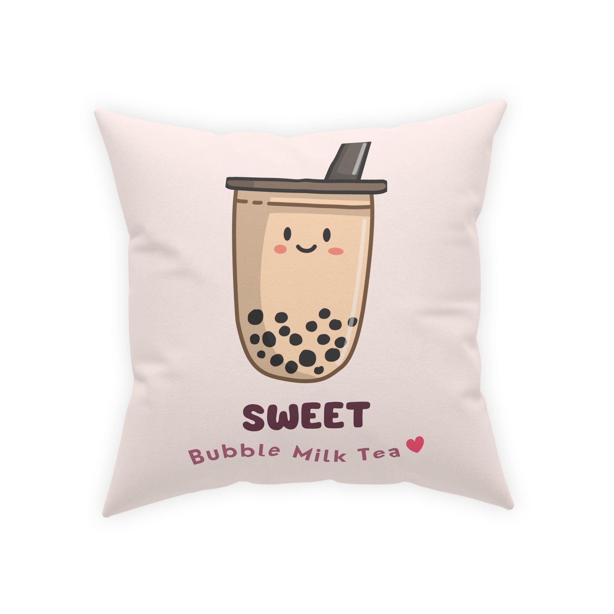 Sweet Boba Milk Tea Broadcloth Throw Pillow / Custom Pillow / Living ...