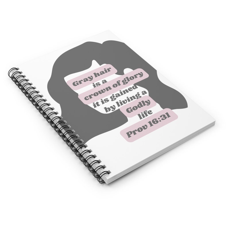 Gray Hair, Crown of Glory, Spiral Notebook, Journal, Christian, Bible ...