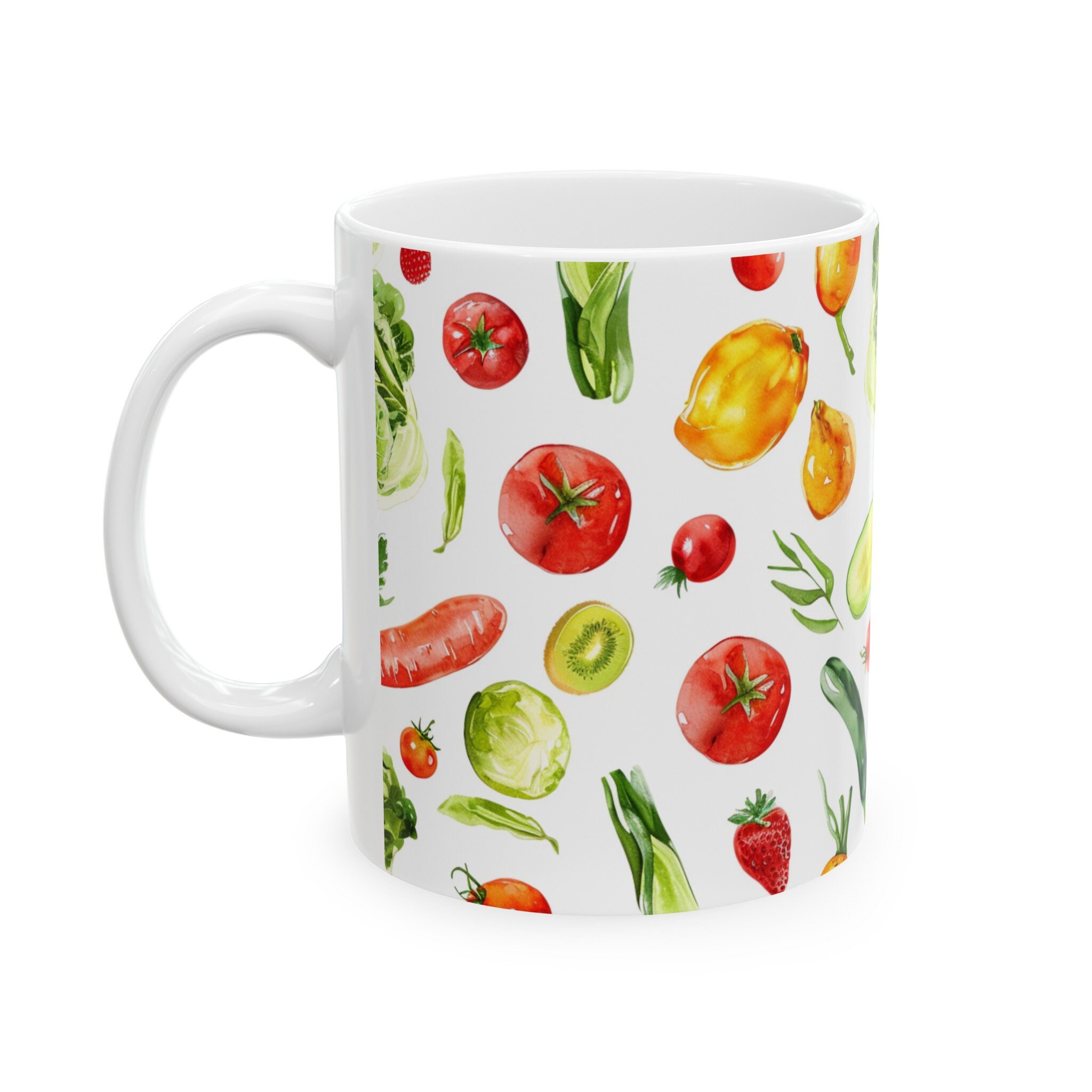 Vegetable 11oz or 15oz Mug, Spring Mug, Summer Mug, Veggie Mug, Cute ...