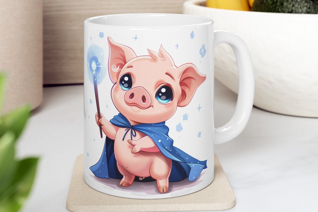 Cute Magical Teapot Pig 11oz or 15oz Mug, Kawaii Pig Mug, Nano Pig Mug ...
