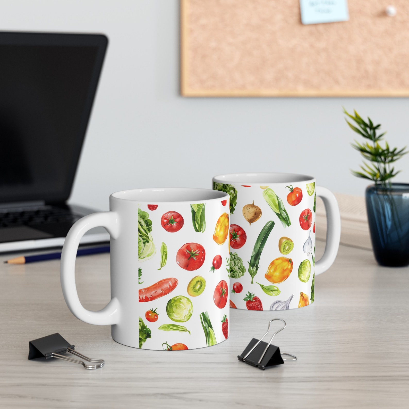 Vegetable 11oz or 15oz Mug, Spring Mug, Summer Mug, Veggie Mug, Cute ...