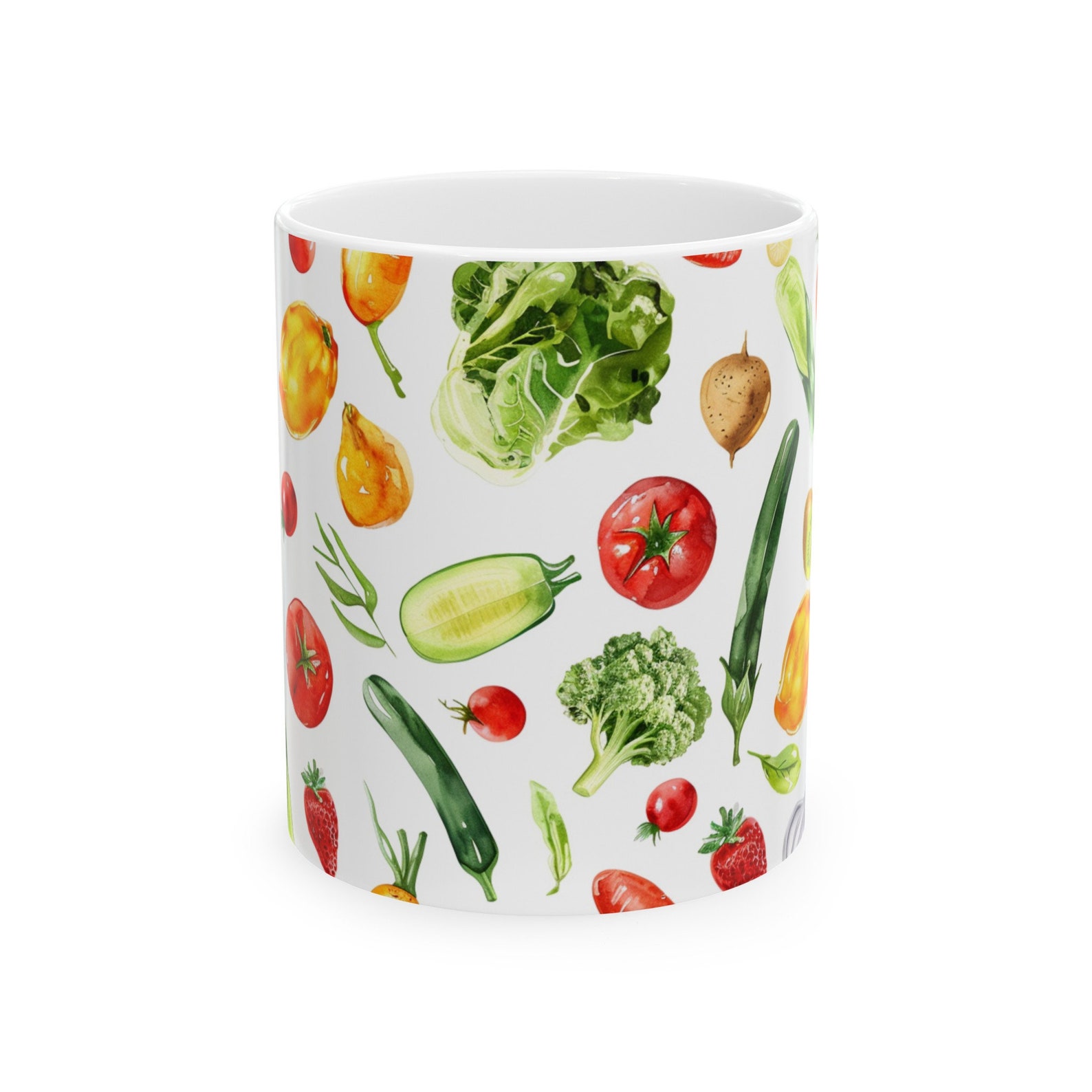 Vegetable 11oz or 15oz Mug, Spring Mug, Summer Mug, Veggie Mug, Cute ...