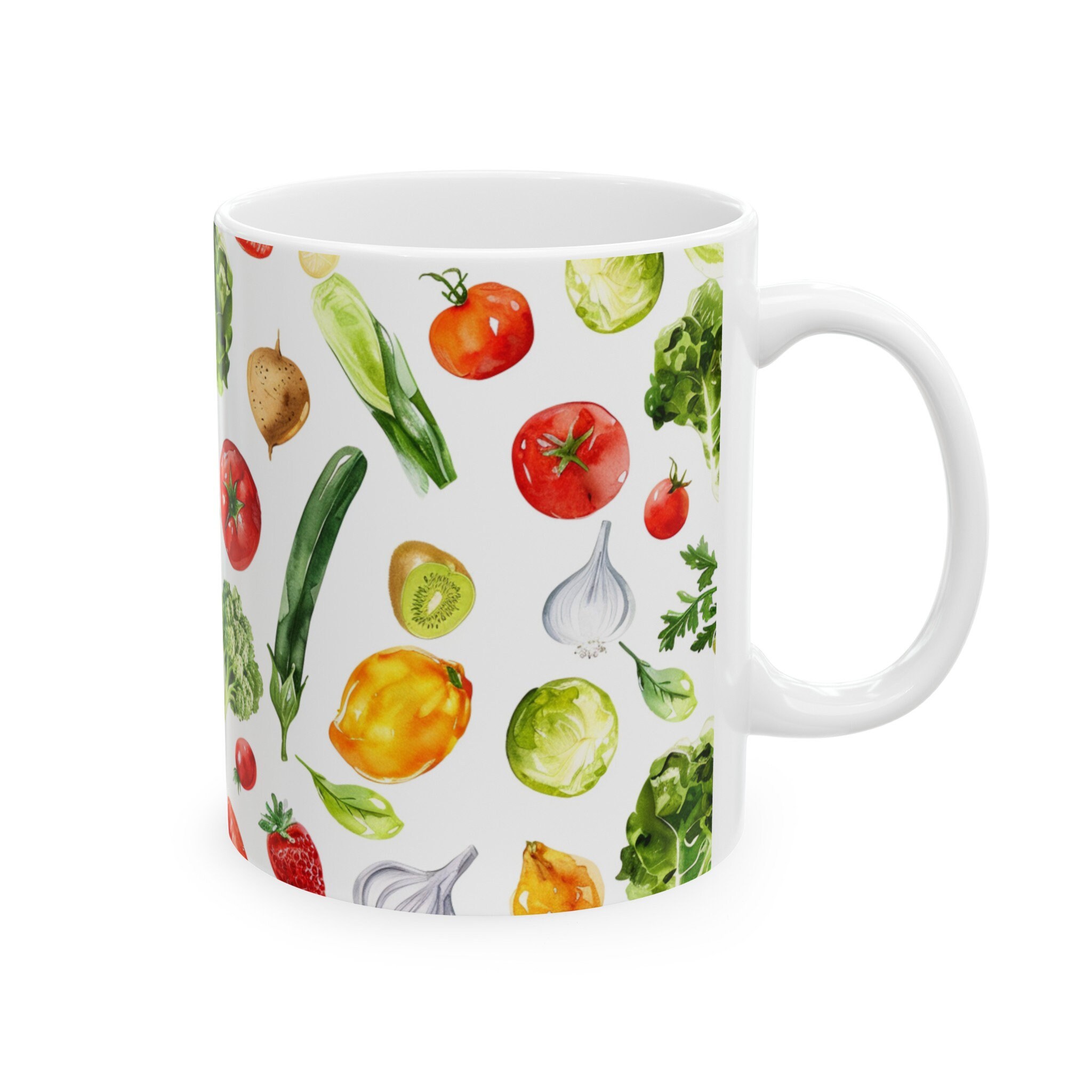 Vegetable 11oz or 15oz Mug, Spring Mug, Summer Mug, Veggie Mug, Cute ...