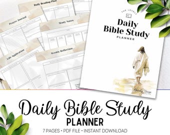 Daily Bible Study Planner With Prayer Journal for Personal Study ...