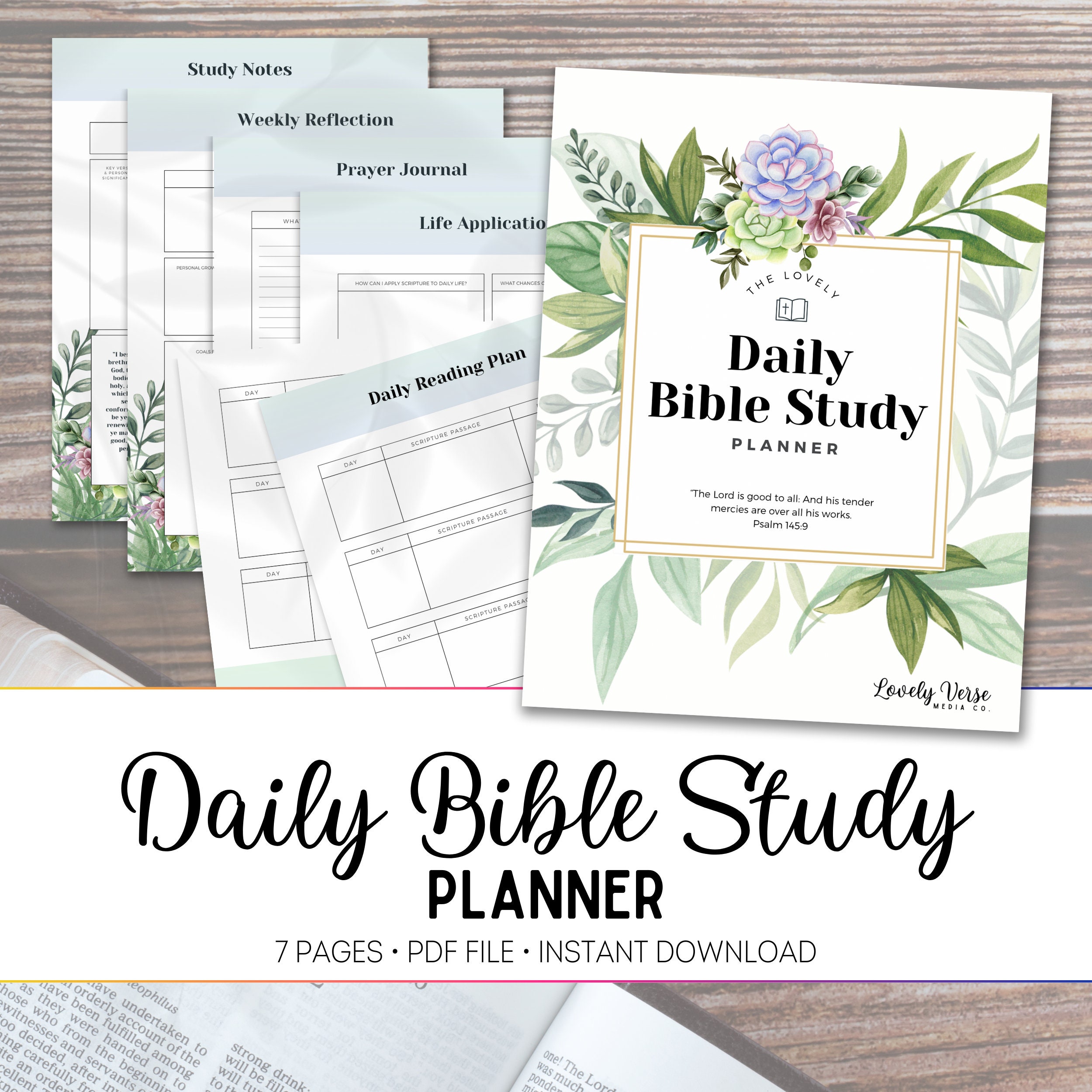 Daily Bible Study Planner With Prayer Journal for Personal Study ...