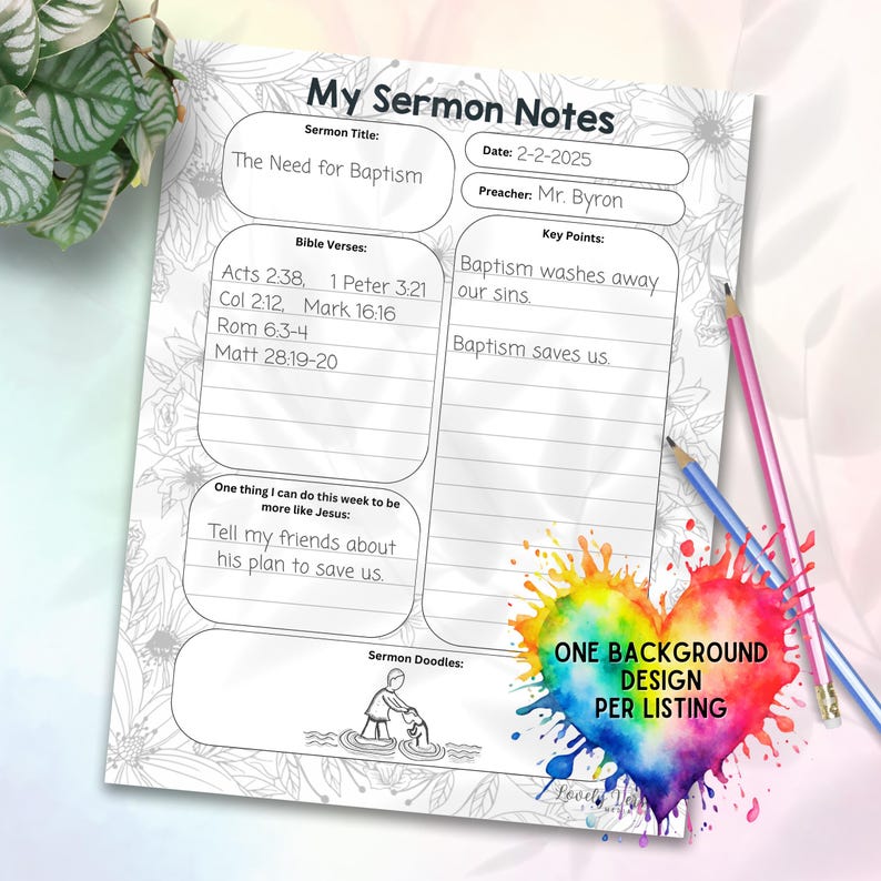 Sermon Notes for Kids & Preteens, Children's Sunday School Outline ...