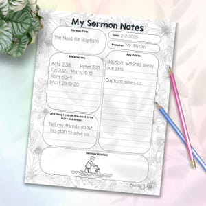 Sermon Notes for Kids & Preteens, Children's Sunday School Outline ...