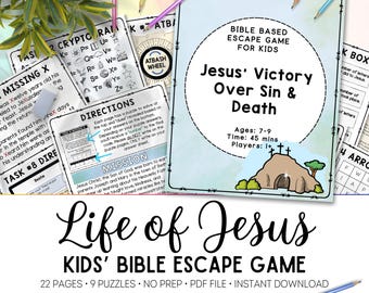 Life of Jesus Christ Escape Room for Kids, Children's Bible Class Game ...