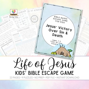Life of Jesus Christ Escape Room for Kids, Children's Bible Class Game ...