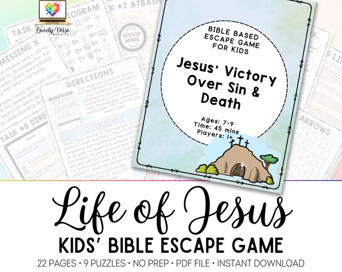 Life of Jesus Christ Escape Room for Kids, Children's Bible Class Game ...