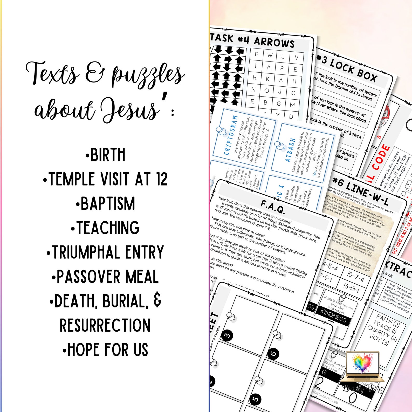 Life of Jesus Christ Escape Room for Kids, Children's Bible Class Game ...