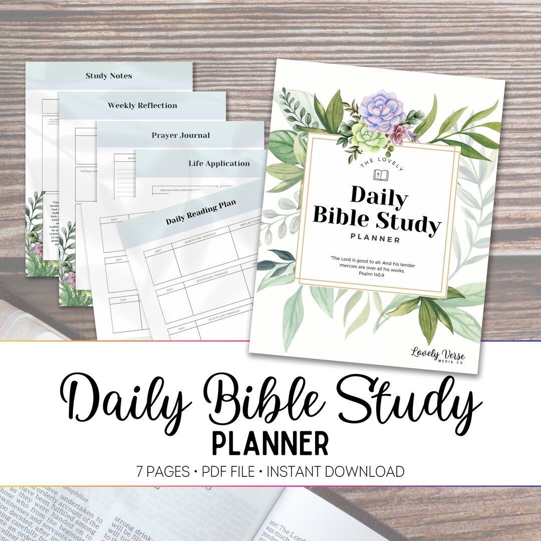 Daily Bible Study Planner With Prayer Journal for Personal Study ...
