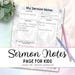 Sermon Notes for Kids & Preteens, Children's Sunday School Outline ...