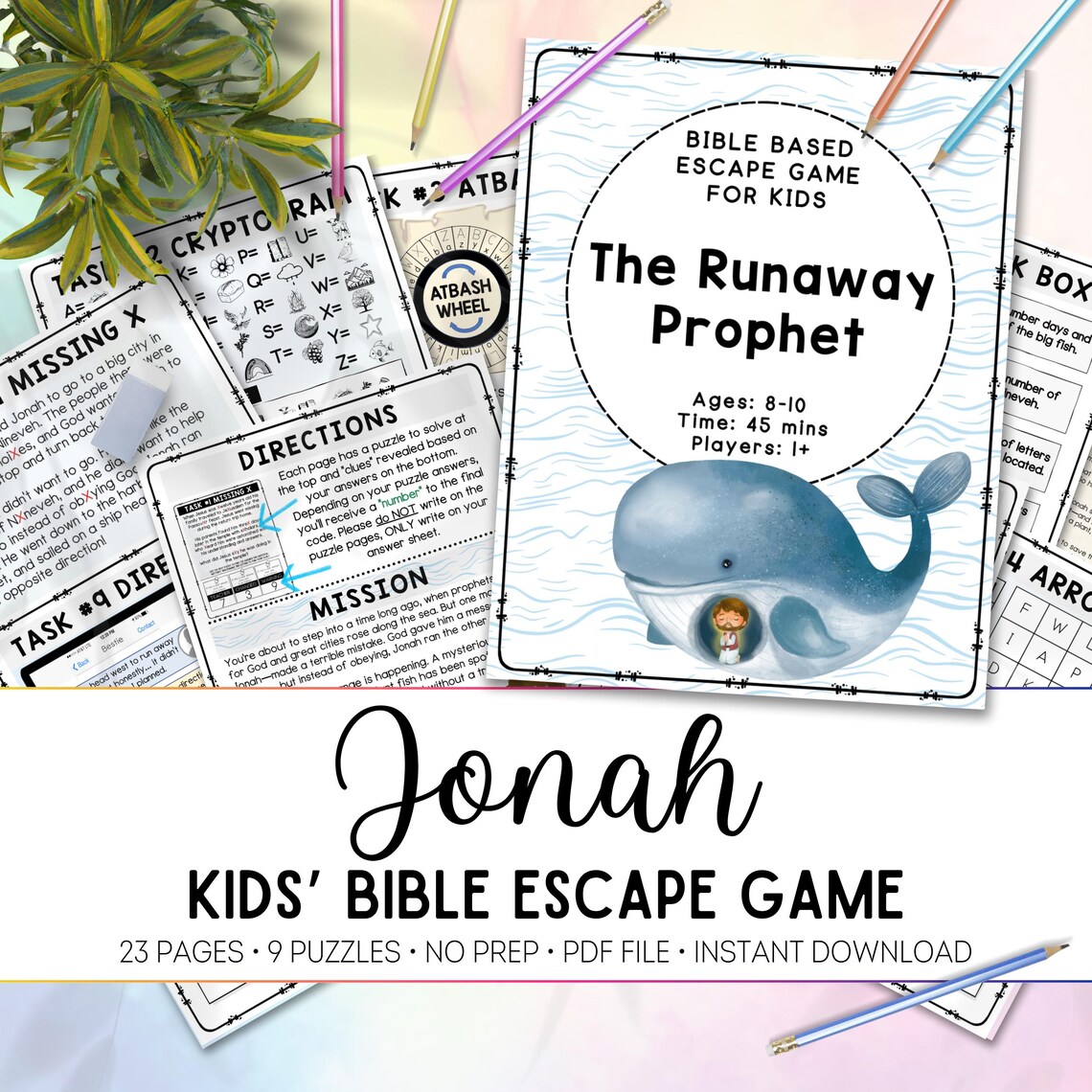 Jonah and the Whale Escape Room for Kids, Children's Bible Class Game ...