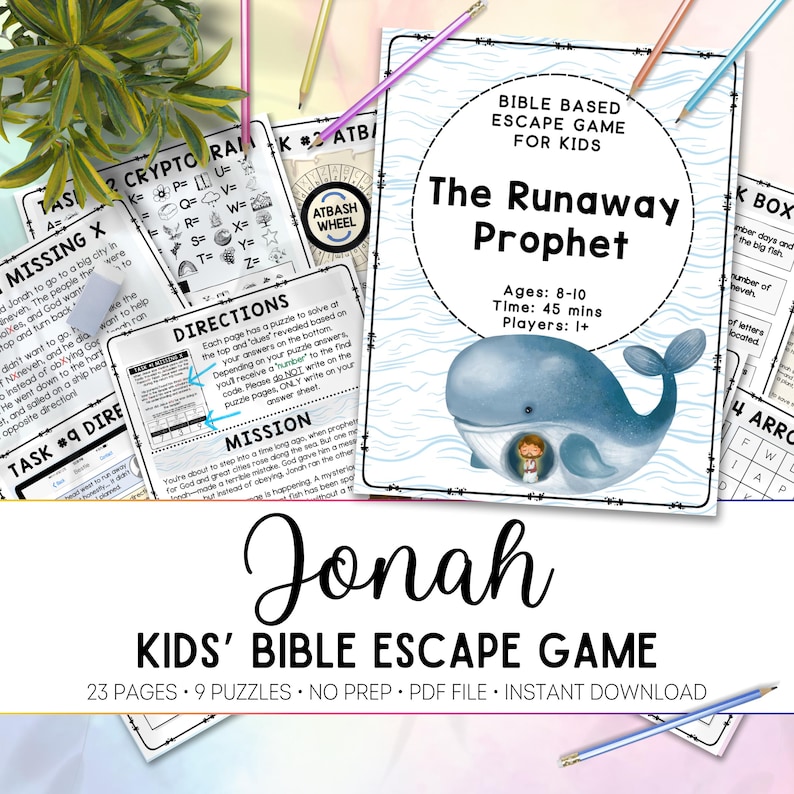 Jonah and the Whale Escape Room for Kids, Children's Bible Class Game ...