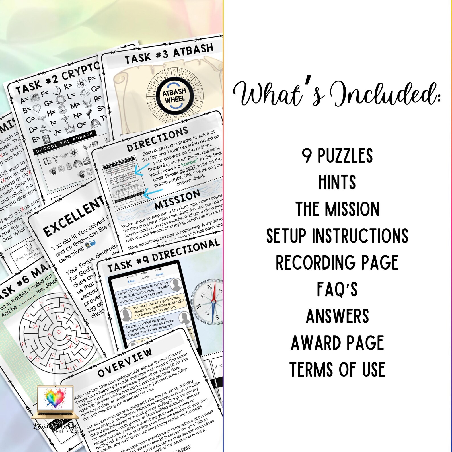 Jonah and the Whale Escape Room for Kids, Children's Bible Class Game ...