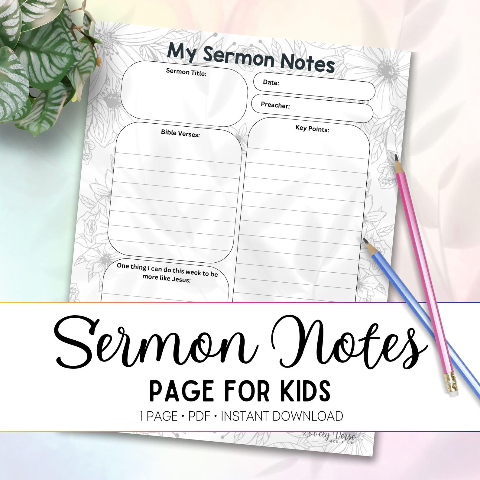 Sermon Notes for Kids & Preteens, Children's Sunday School Outline ...