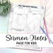 Sermon Notes for Kids & Preteens, Children's Sunday School Outline ...