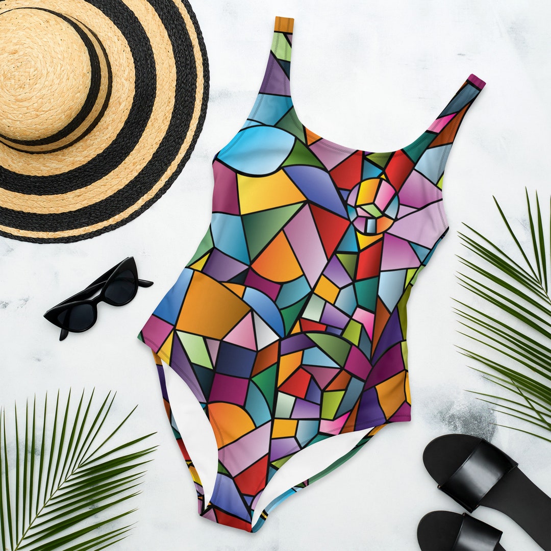 Stained Glass Swimsuit | Colorful One Piece Bathing Suit | Unique Beach ...