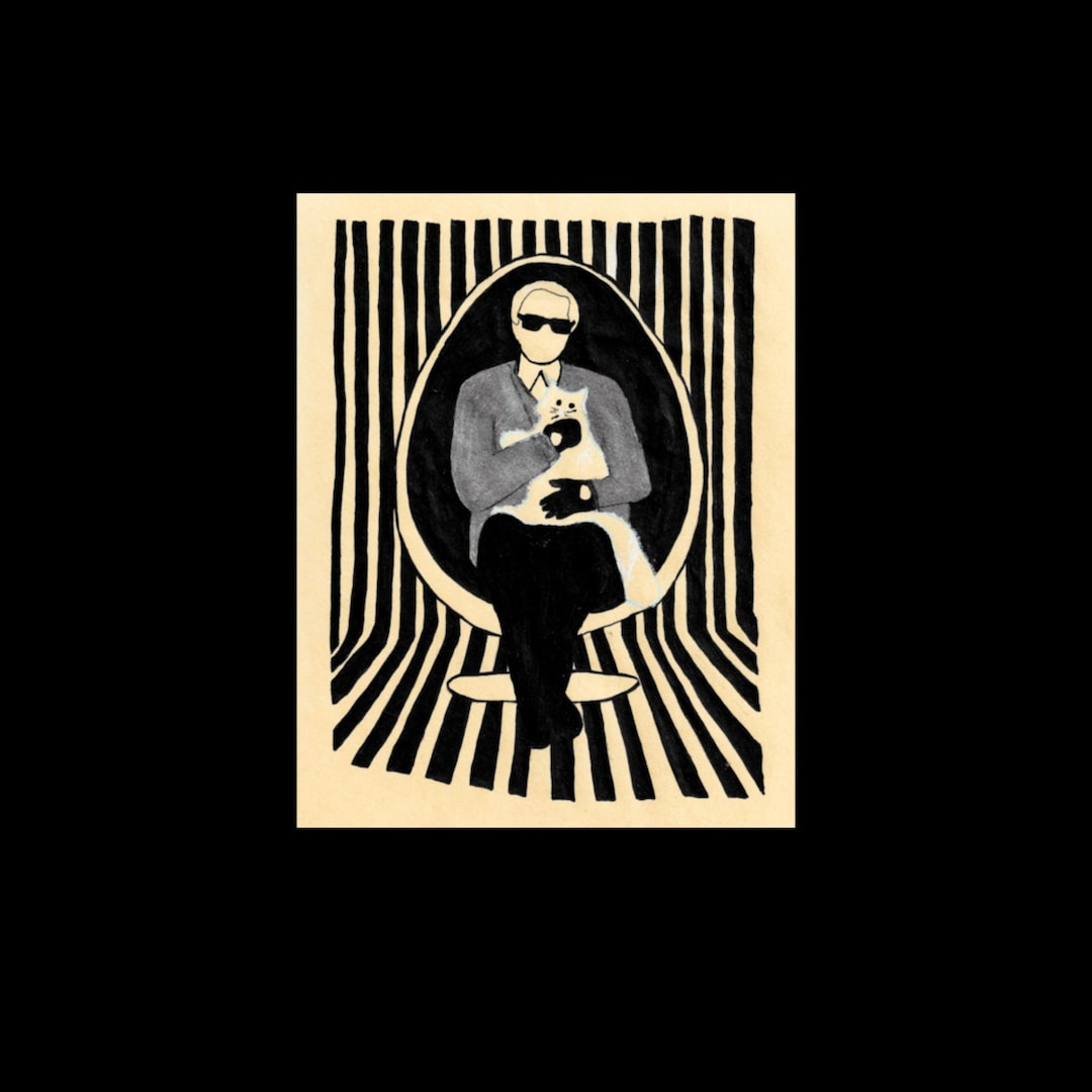 Karl Lagerfeld Illustration Poster Karl Lagerfeld & Choupette Print - Etsy