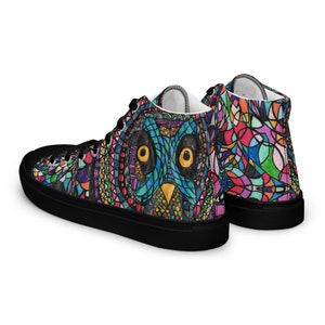 Colorful Owl High Top Canvas Shoes | Owl Printed Shoes | Graphic ...